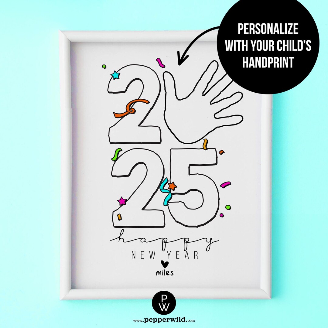 New Year's 2025 Handprint Keepsake From New Baby, Toddler, Preschool ...