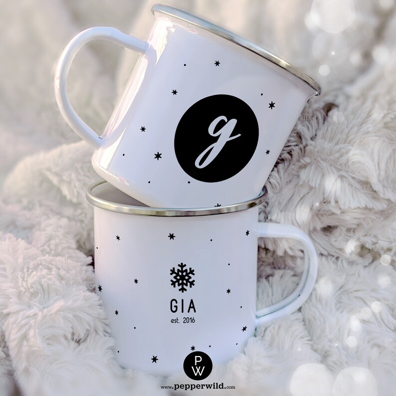 Wintery Hot Chocolate Kid's Matching Mug Set // Snowflake - Etsy