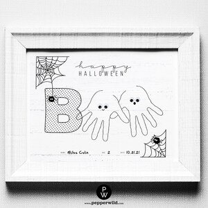 Halloween Ghosts Handprint Printable Keepsake // DIY Kid's Hand Print ...