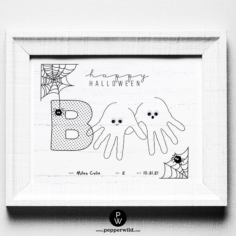 Halloween Ghosts Handprint Printable Keepsake // DIY Kid's - Etsy