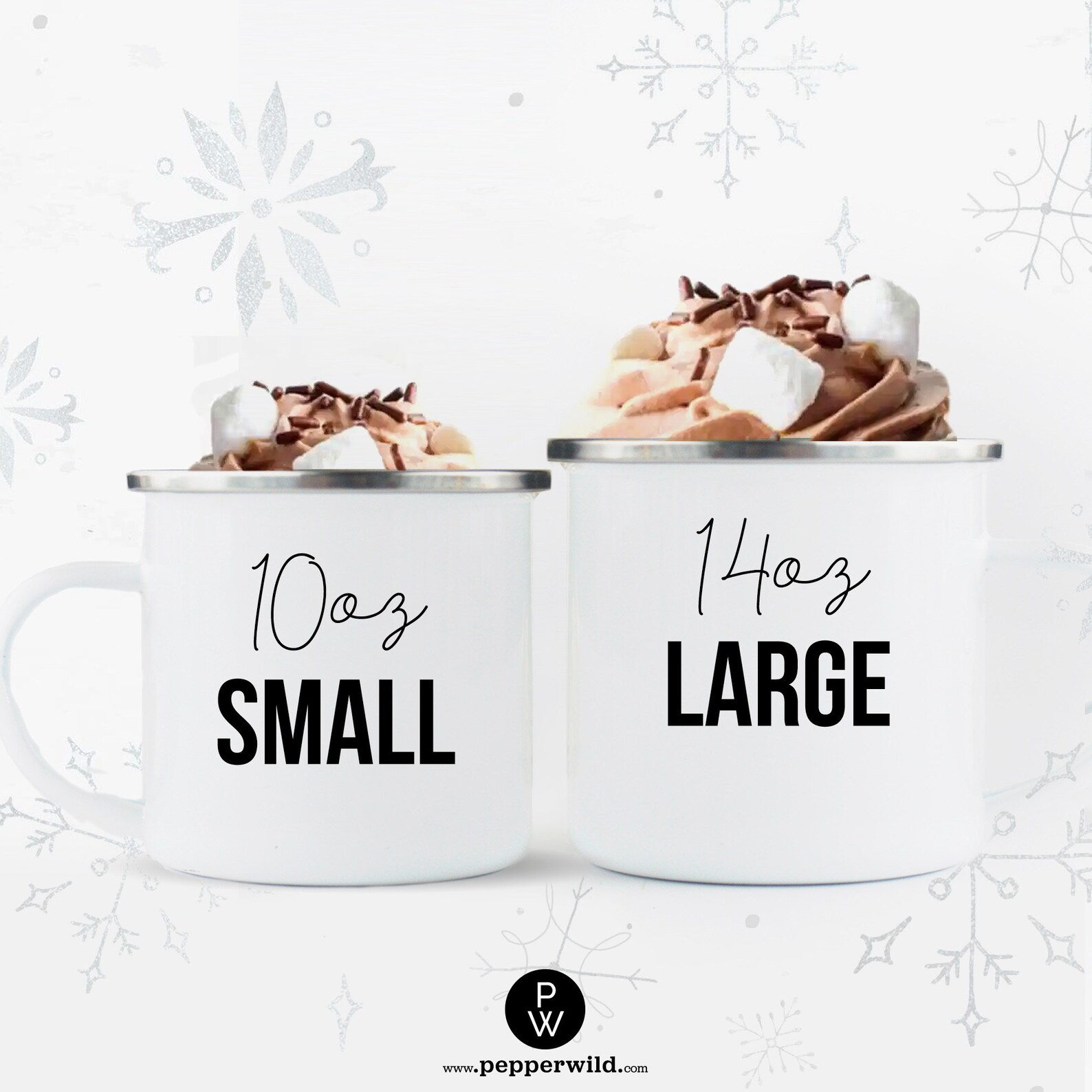 Wintery Hot Chocolate Kid's Matching Mug Set // Snowflake - Etsy