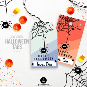 Printable Halloween Gift Tags Bundle // DIY Variety Pack of Cute, Fun ...