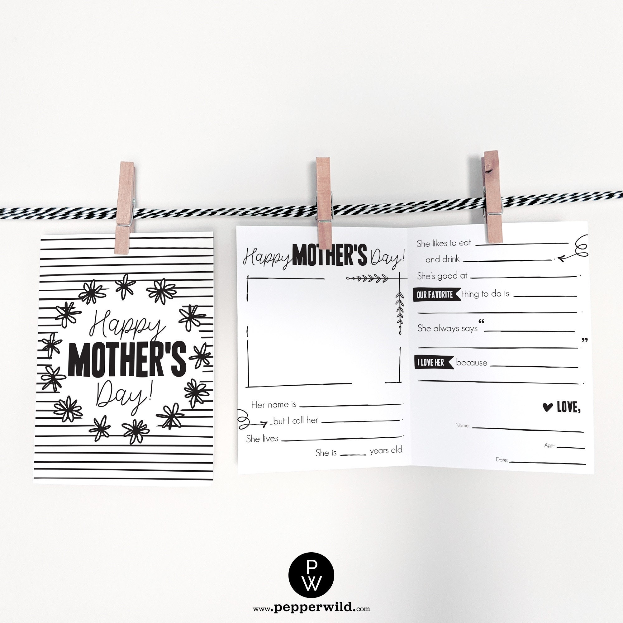 Mother's Day Fill in the Blank Card // All About My Mom, Best Mom Ever ...