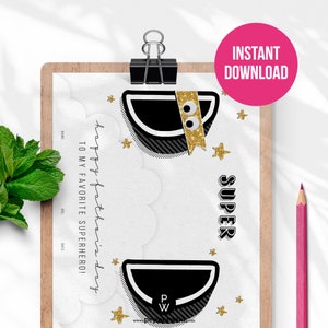 Father's Day My Superhero Dad Handprint From Son, Boy, Baby // First ...