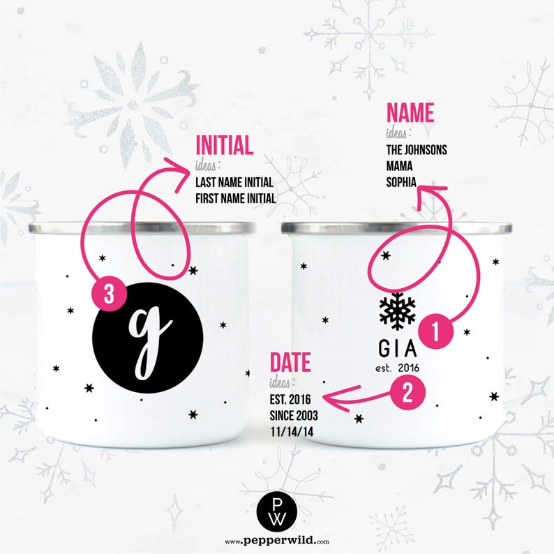 Wintery Hot Chocolate Kid's Matching Mug Set // Snowflake - Etsy