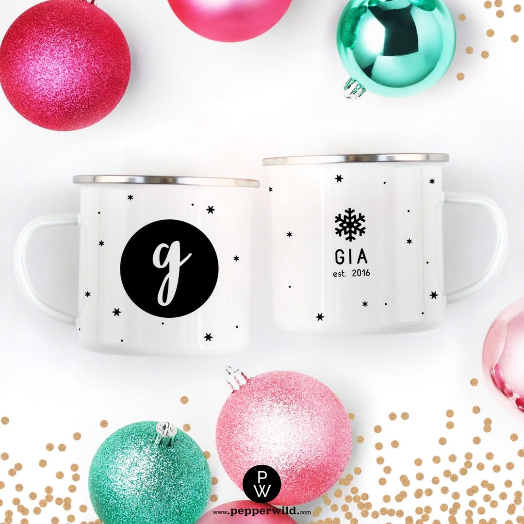 Wintery Hot Chocolate Kid's Matching Mug Set // Snowflake - Etsy