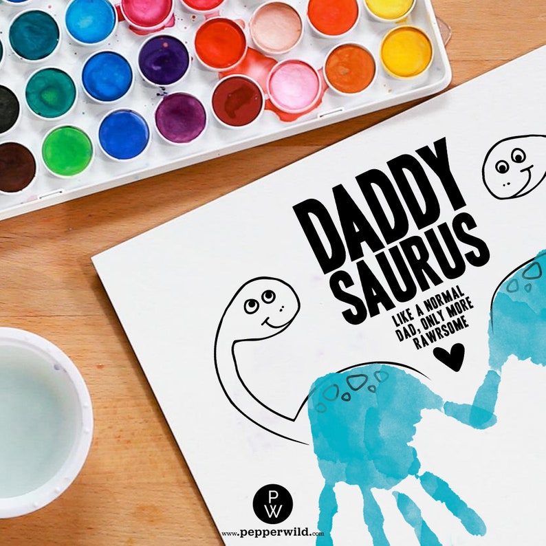 Dad's Birthday Double Handprint Card for Daddy From Kids - Etsy