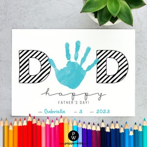 Happy Father's Day Classroom Handprint Art From Preschool Kid // First ...