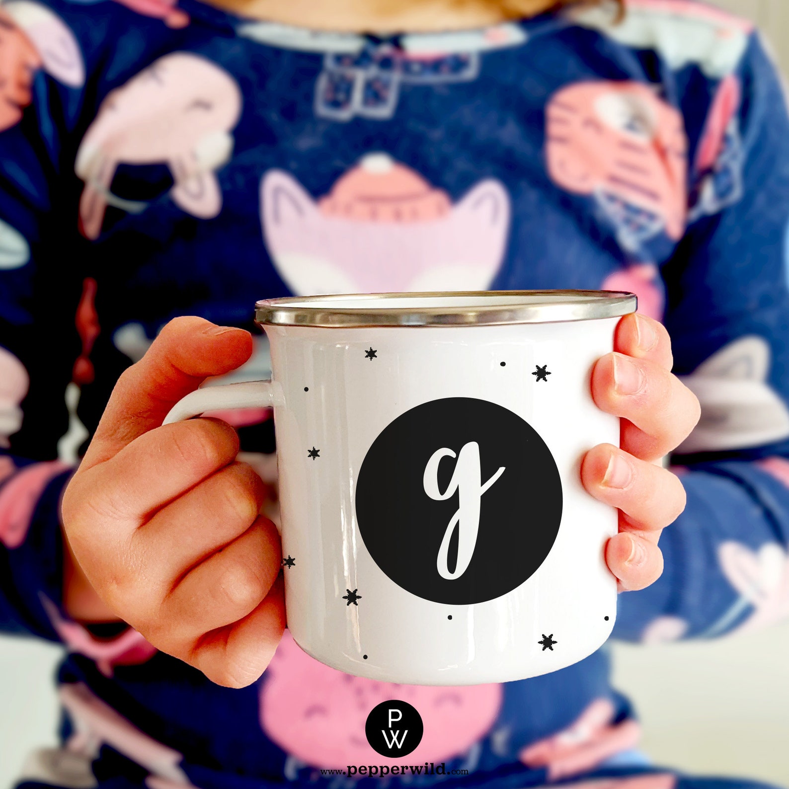 Wintery Hot Chocolate Kid's Matching Mug Set // Snowflake - Etsy