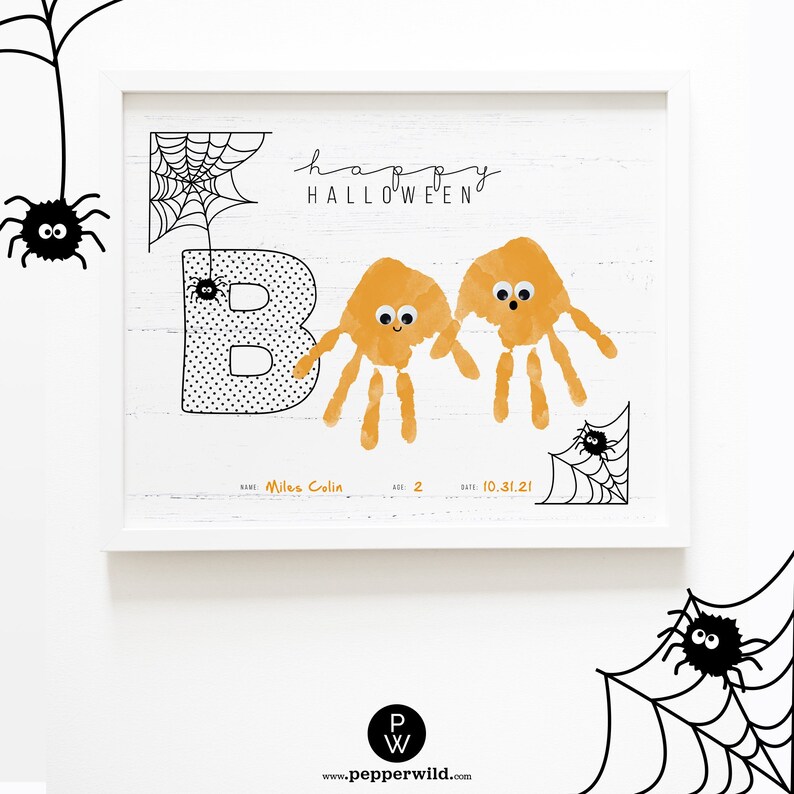 Halloween Ghosts Handprint Printable Keepsake // DIY Kid's - Etsy
