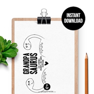 Grandpa 2 Kid's Handprints Birthday Card Printable // Grandpasaurus ...