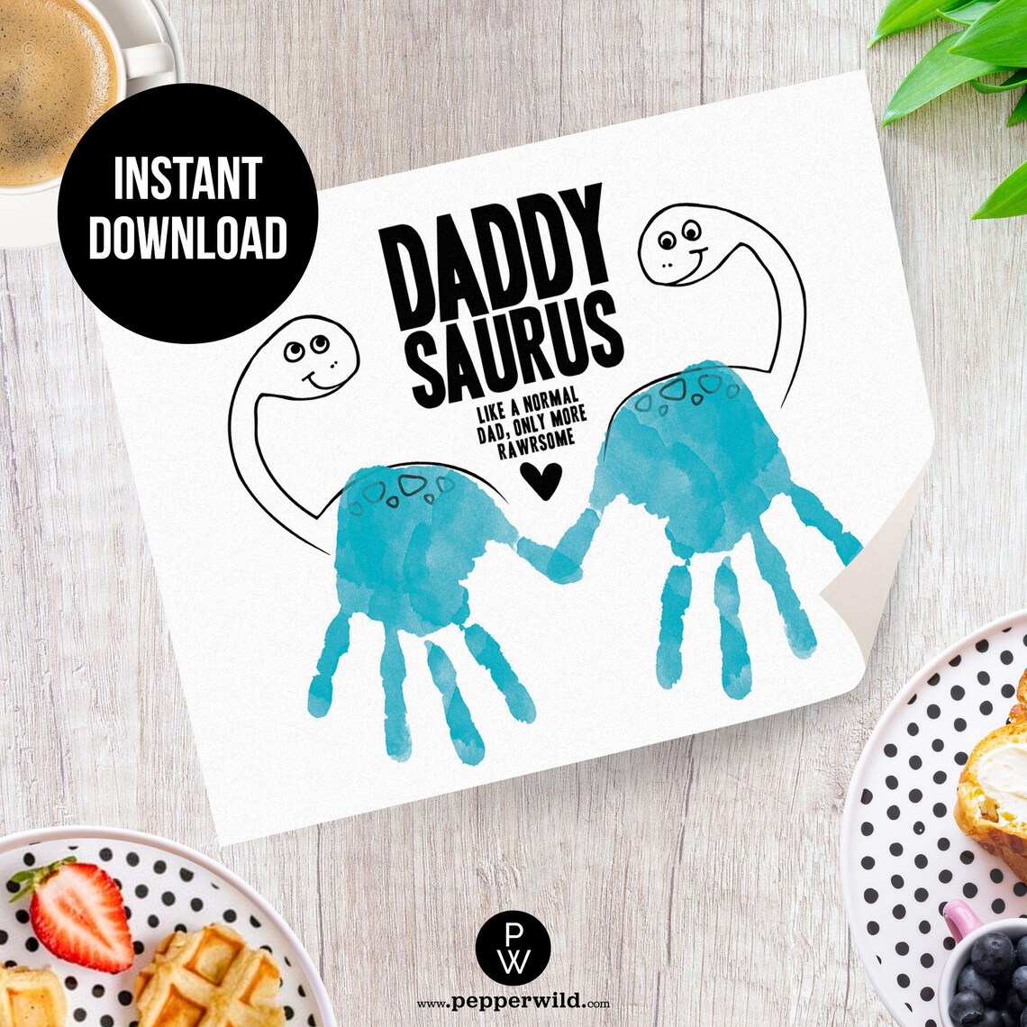 Dad's Birthday Double Handprint Card for Daddy From Kids - Etsy