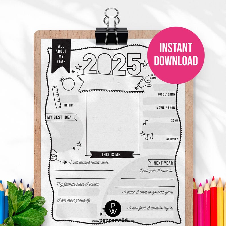Year in Review Fill in the Blank Memories From 2025 Printable // All ...