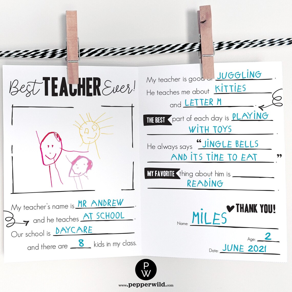 Male Teacher All About My Teacher Appreciation Week Fill in - Etsy