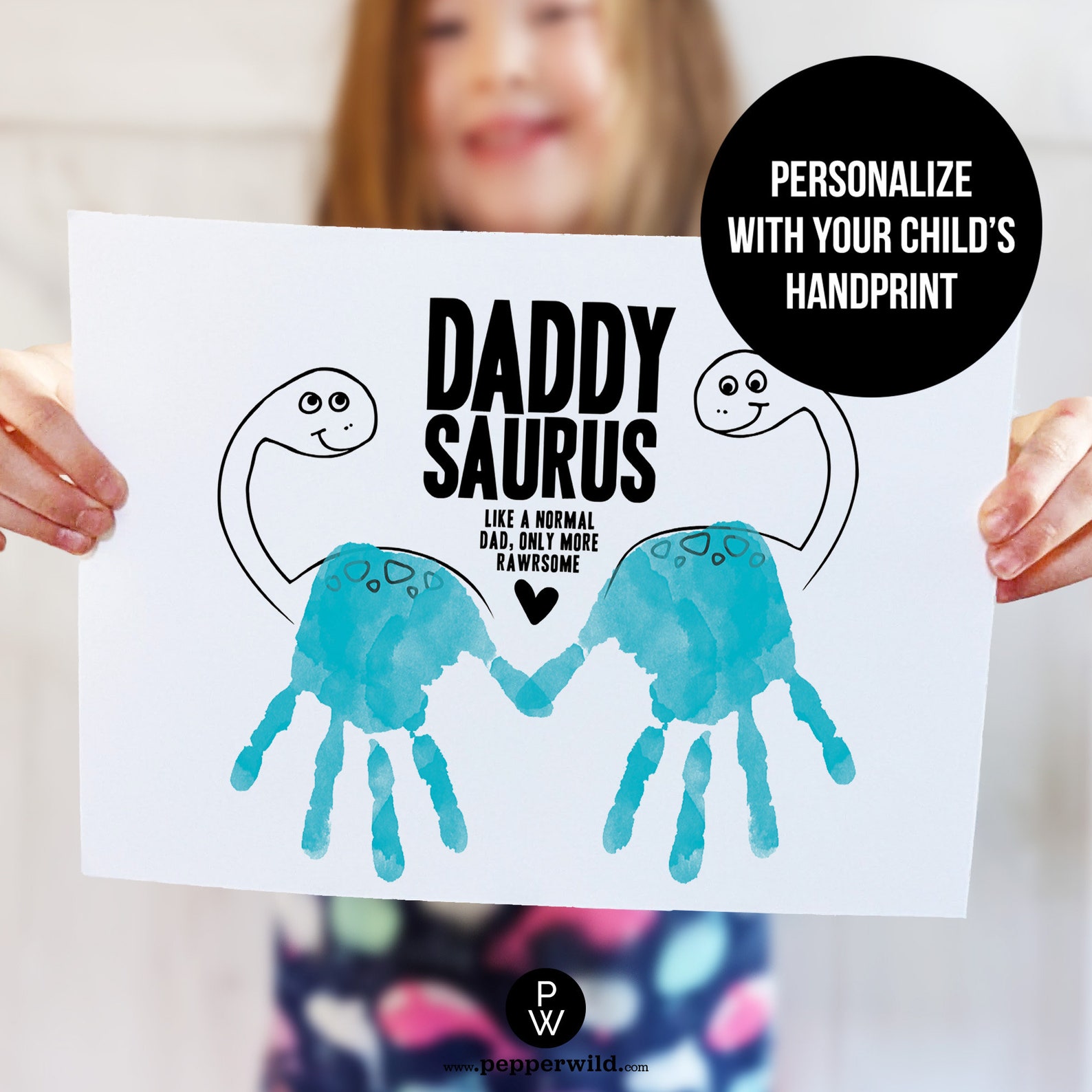 Dad's Birthday Double Handprint Card for Daddy From Kids - Etsy