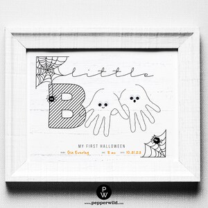 Baby's First Halloween Handprint, Footprint Keepsake, DIY Child Ghost ...