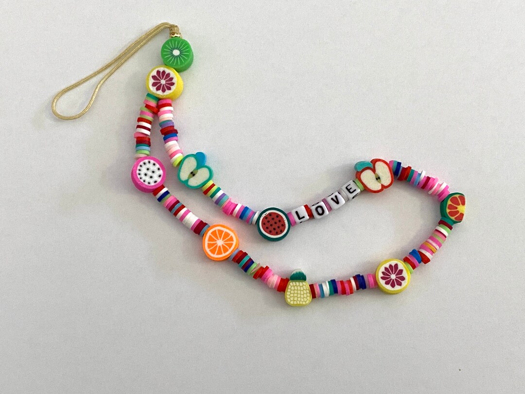 Beaded Phone Charm Y2K Phone Lanyard Love Strap Phone Accessory Phone ...
