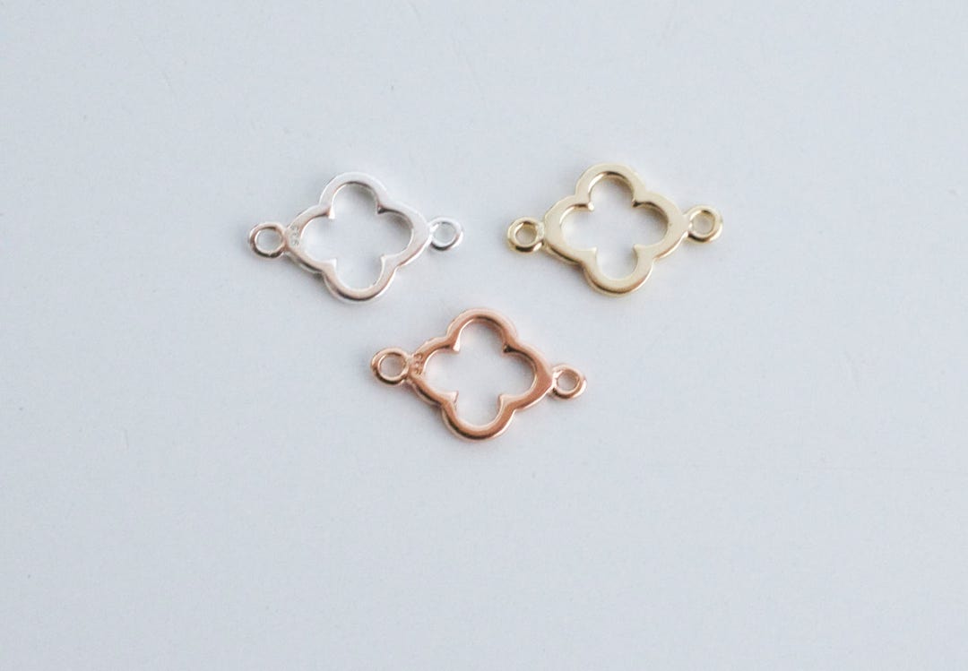 20 Tiny Clover Connector - Silver Clover Connector - Gold Clover ...