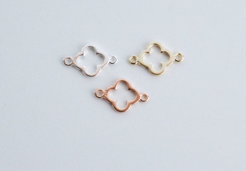 20 Tiny Clover Connector - Silver Clover Connector - Gold Clover ...