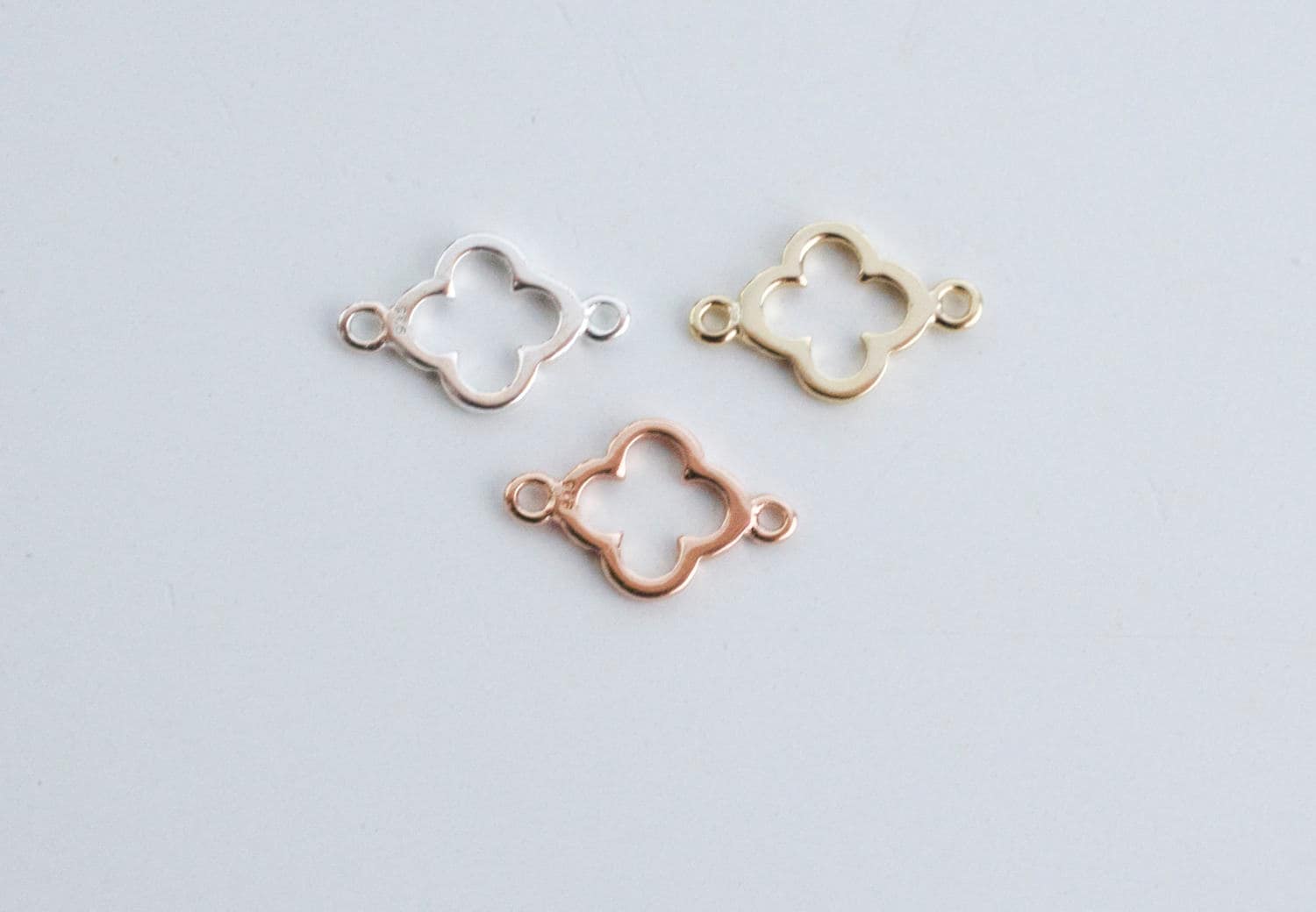 20 Tiny Clover Connector - Silver Clover Connector - Gold Clover ...