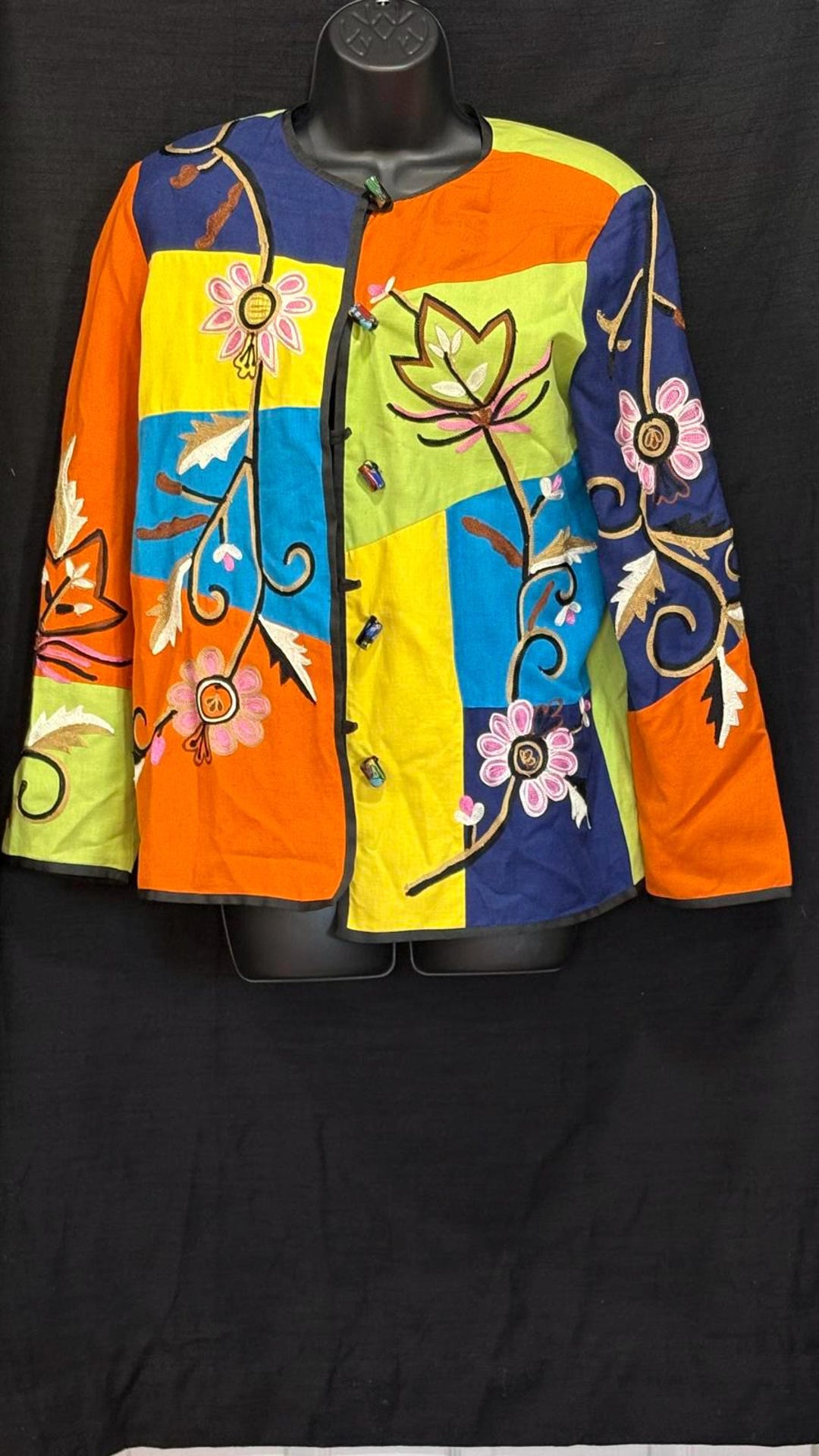 Vintage Alex Kim Colorful Floral Jacket Sizes - Etsy