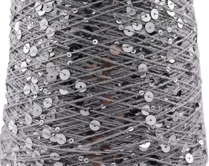 6mm Sequin Thread Yarn Sparkly Silver 20 Yards - Etsy
