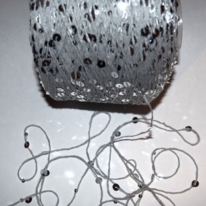 6mm Sequin Thread Yarn Sparkly Silver 20 Yards - Etsy