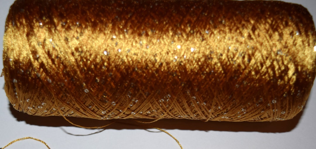 2mm Sequin Thread Yarn Sparkly Gold 40 Yards - Etsy