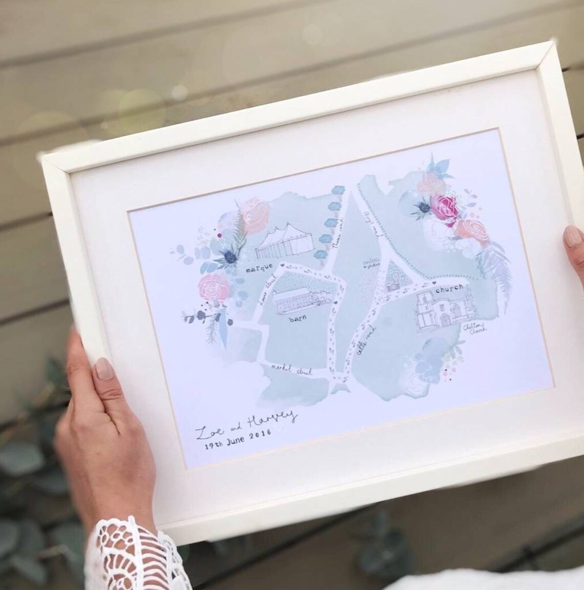 Personalised Wedding Footprint Map of Events - A Sweet Way to Remember ...
