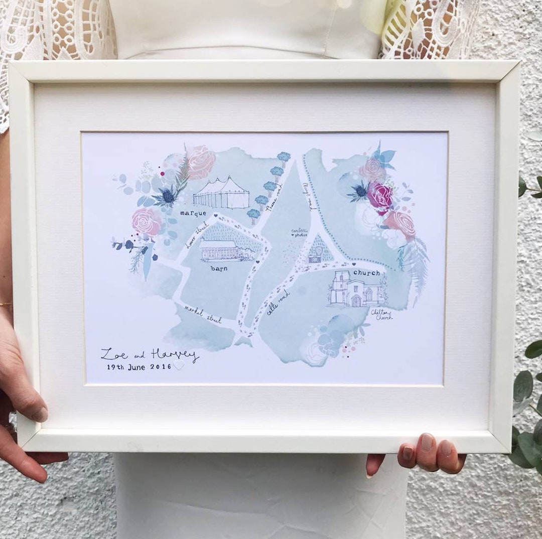 Personalised Wedding Footprint Map of Events - A Sweet Way to Remember ...