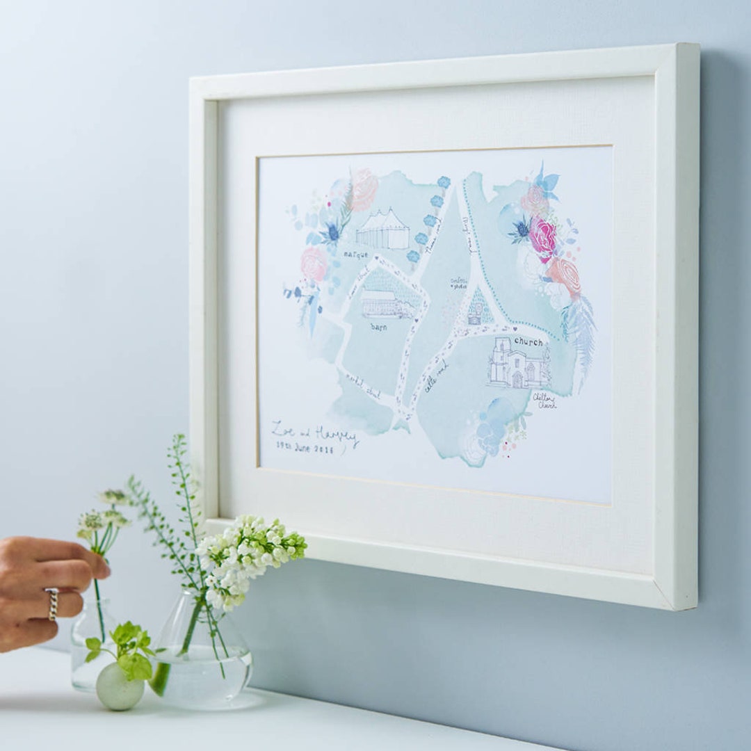 Personalised Wedding Footprint Map of Events - A Sweet Way to Remember ...