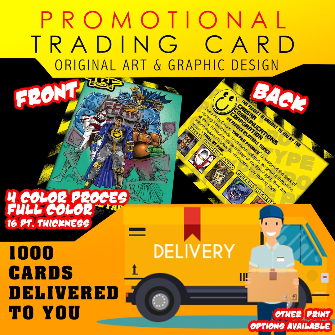 Custom Original Design and Printed Trading Card Delivered to You Door ...