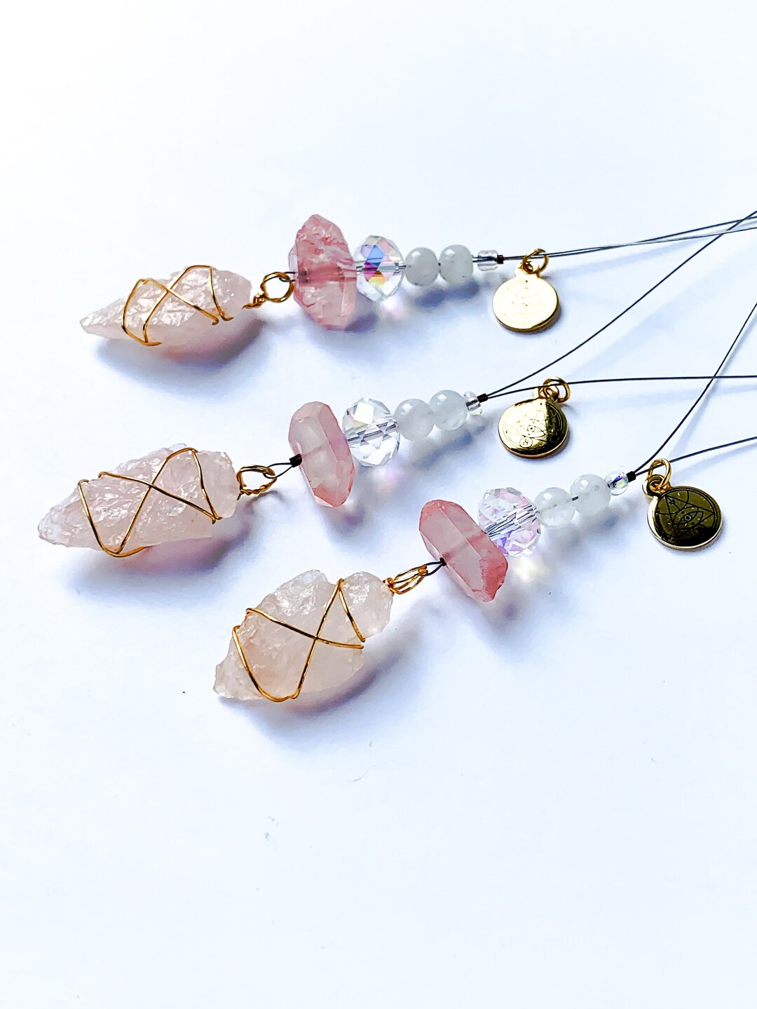 Rose Quartz Car Protection Charm - Lucky Charm - Fire Element - Car ...