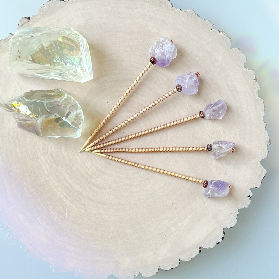 Amethyst Crystal Plant Charm - Peace and Tranquility for Your Indoor ...