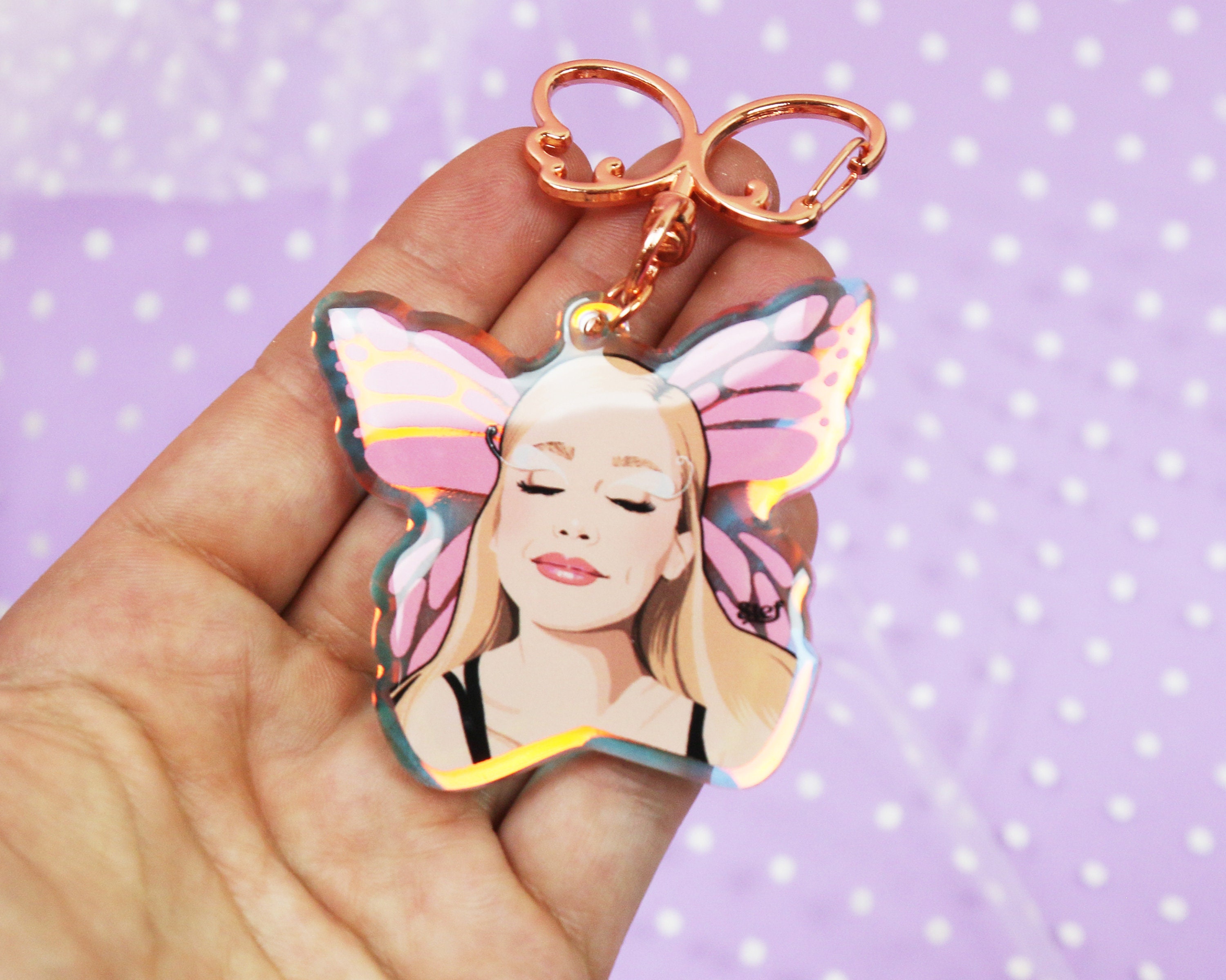 Ari Inspired Keychain - Ari Keychain - Butterfly Holographic Keychain ...