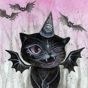 PAPER PRINT the Derpy Vampurrr Bat by Phresha - Etsy