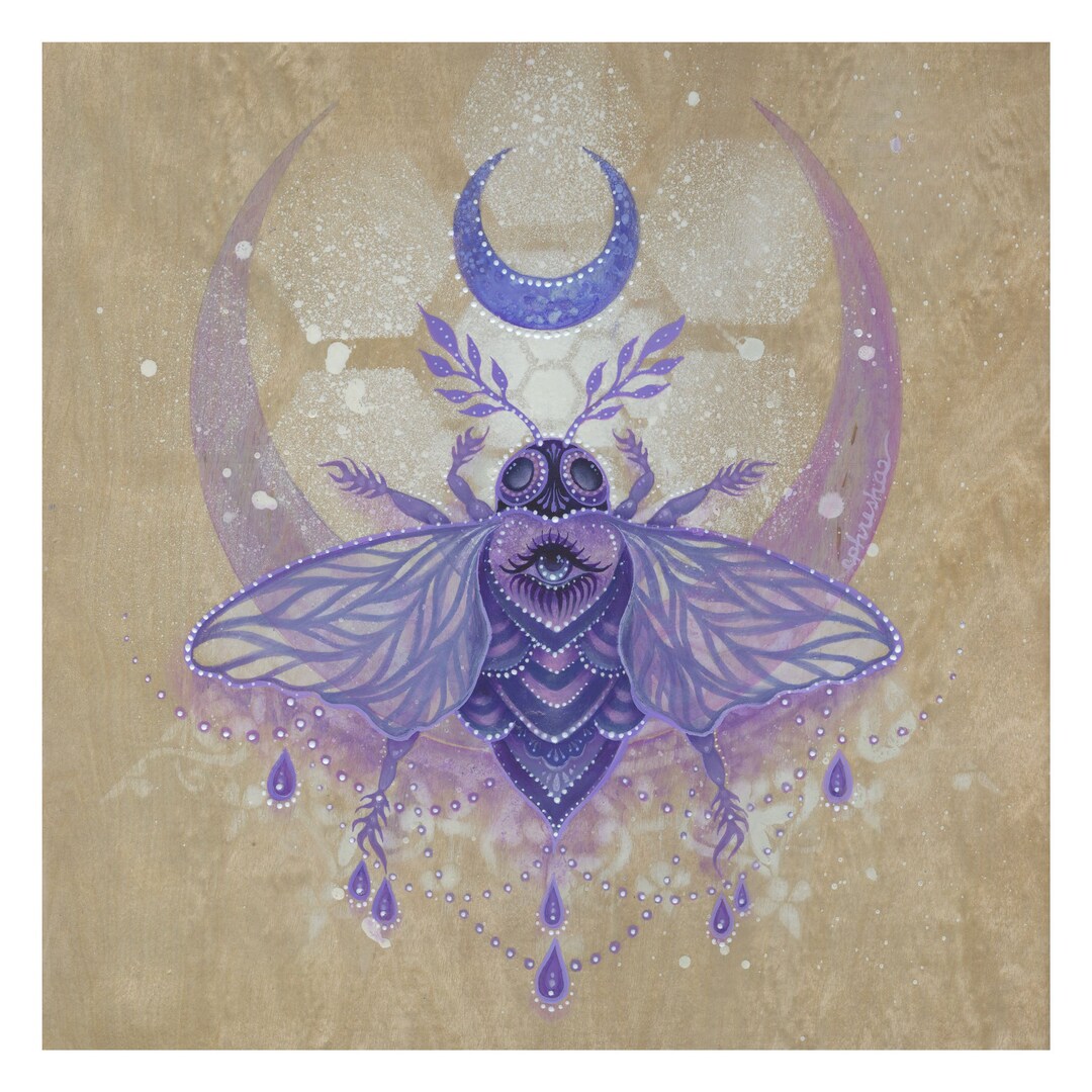 IMPRESIÓN EN PAPEL Luna del polinizador cósmico por Phresha diferentes ...