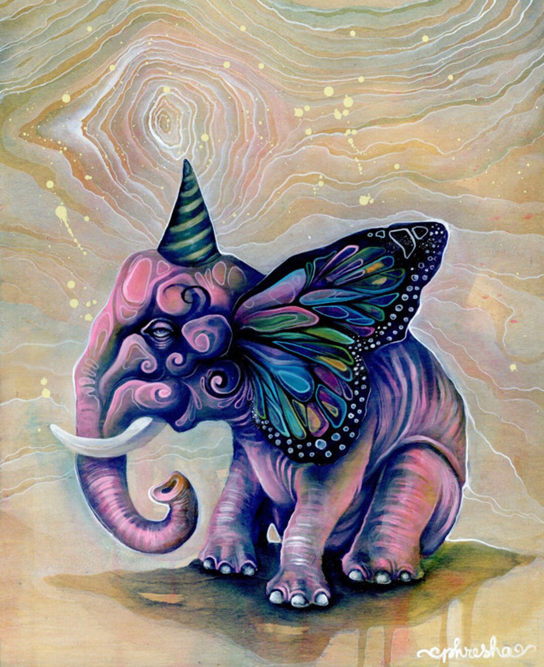 PAPER PRINT "monarch of the Mammoths" by Phresha - Etsy