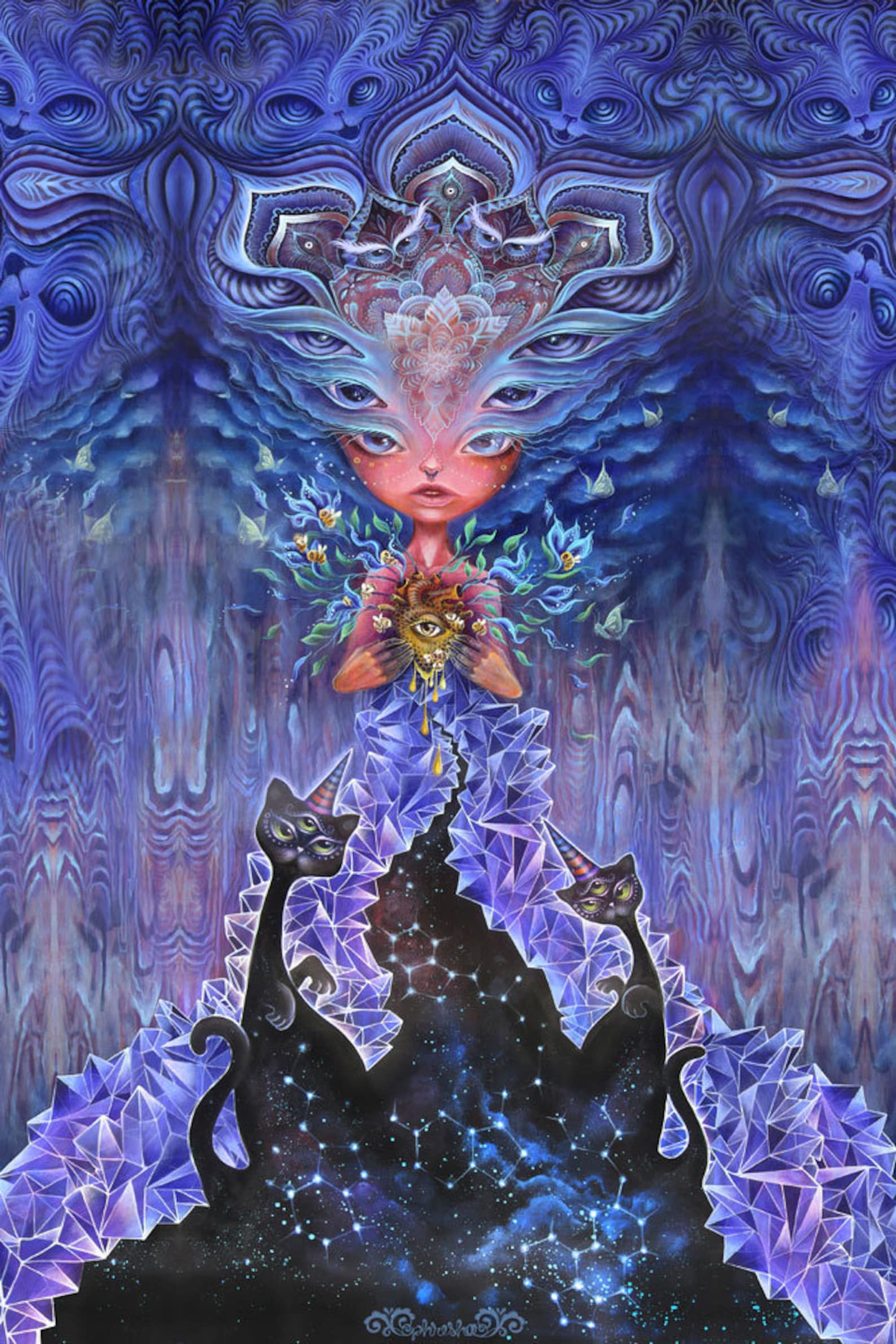 PAPER PRINT Cosmic Hive by Phresha magical | Etsy