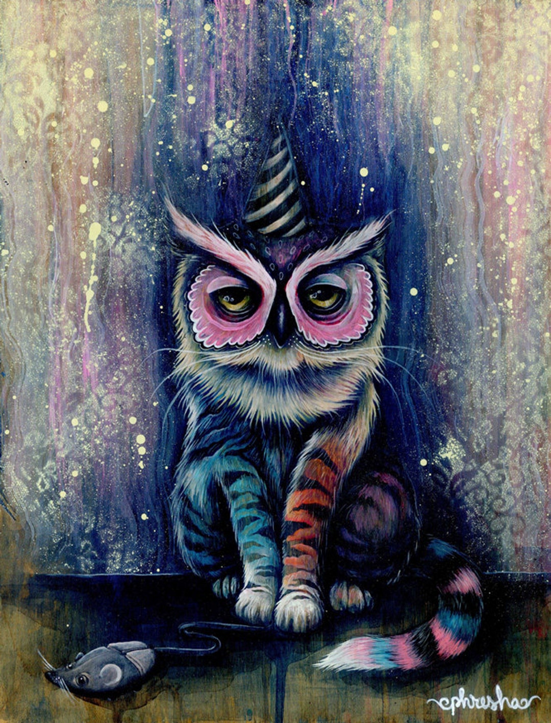 CANVAS PRINT - the Meowl - Giclee, Available in Different Sizes, Wall ...