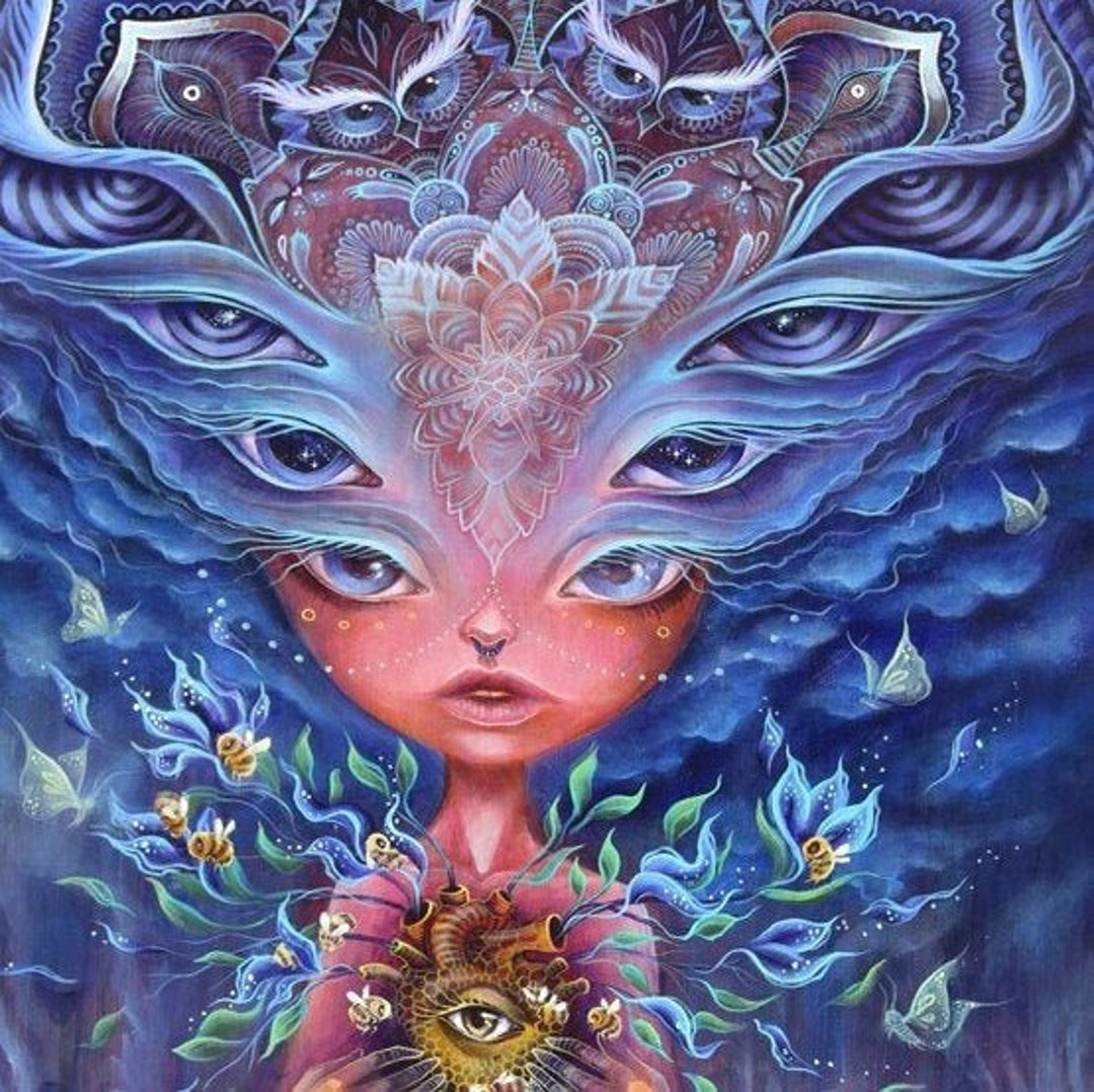 PAPER PRINT "cosmic Hive" by Phresha - Magical Surrealism, Spiritual Psychedelic Artwork ...