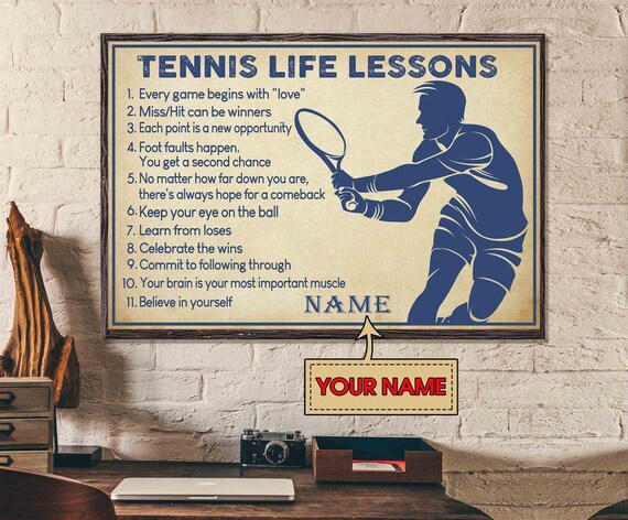 Personalized Tennis Life Lessons Canvas Gift for Tennis | Etsy