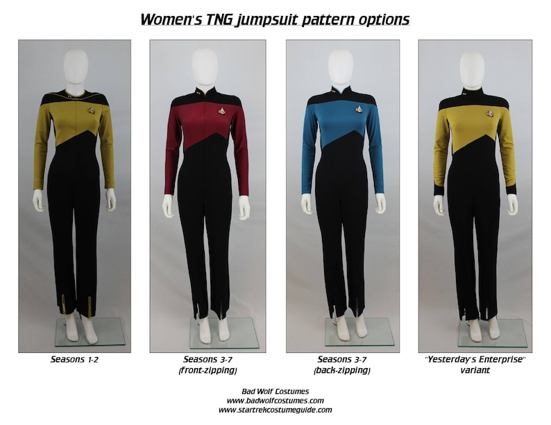 Star Trek Sewing Pattern Tng Jumpsuit The Next Generation Etsy
