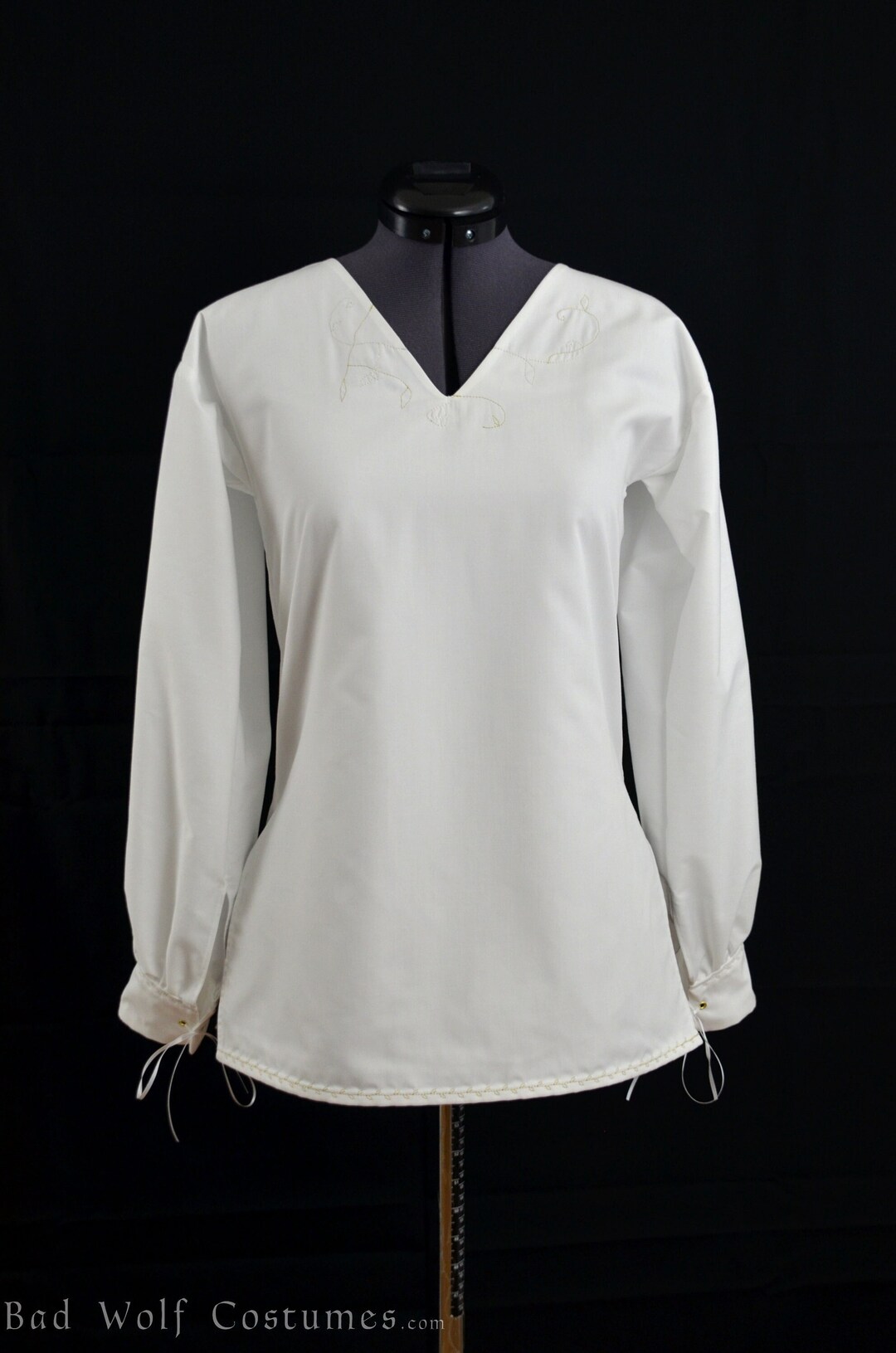 Elven Fantasy Tunic Shirt Ready to Ship White With Gold and Silver ...