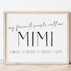 Mother's Day Gift Mimi Personalized Mimi Sign ADD KIDS NAMES Mothers ...