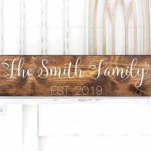 Est. Family Name Sign | Wood Last Name Established Sign | Personalized ...