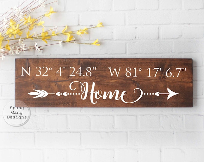 GPS Coordinates Sign Customized With Your Phrase, Printable File (JPG ...