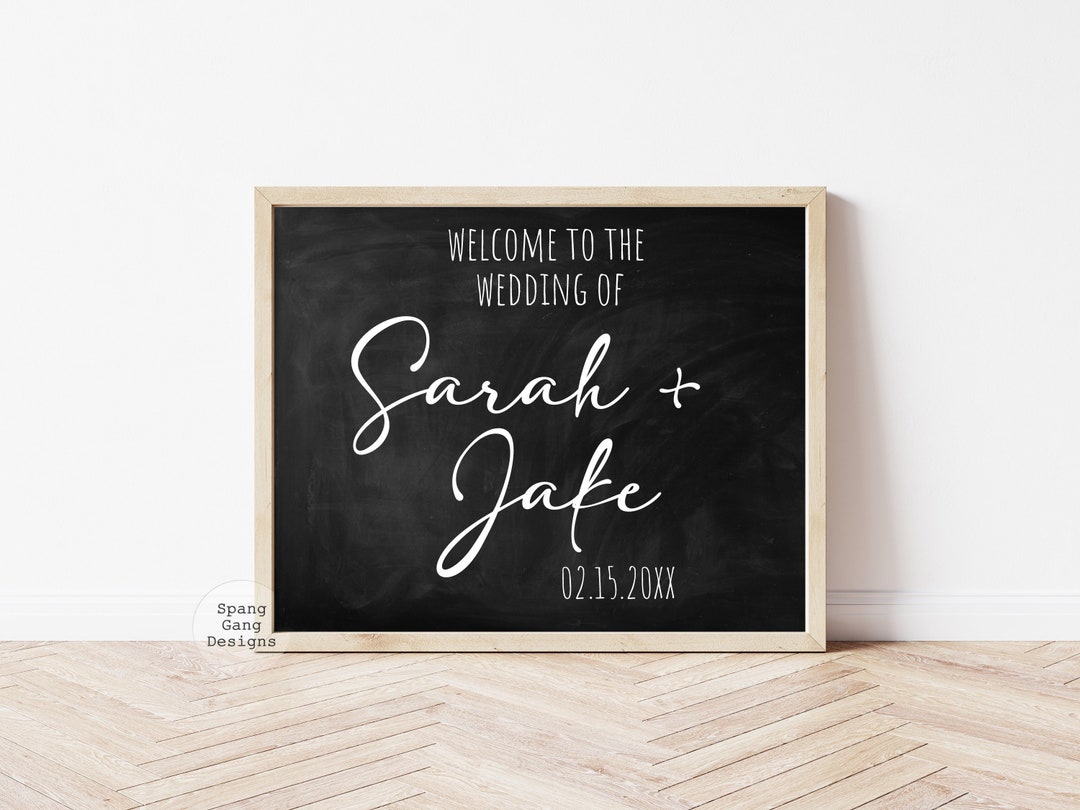 Custom Wedding Welcome Entrance Sign PRINTABLE Simplistic Guest Welcome ...