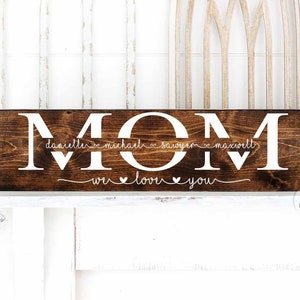 Custom MOM Sign | Mother's Day Gift for Mom | Mom We Love You Sign With ...