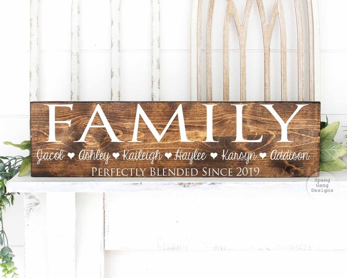 Family Sign Blended Family Sign Family Sign With Names - Etsy